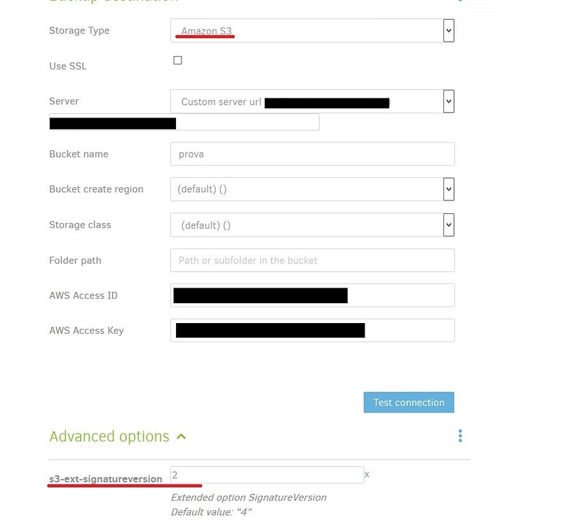 Amazon S3 destination - Support - Duplicati