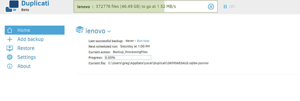 Backup stuck on Duplicati sql journal file - Support - Duplicati