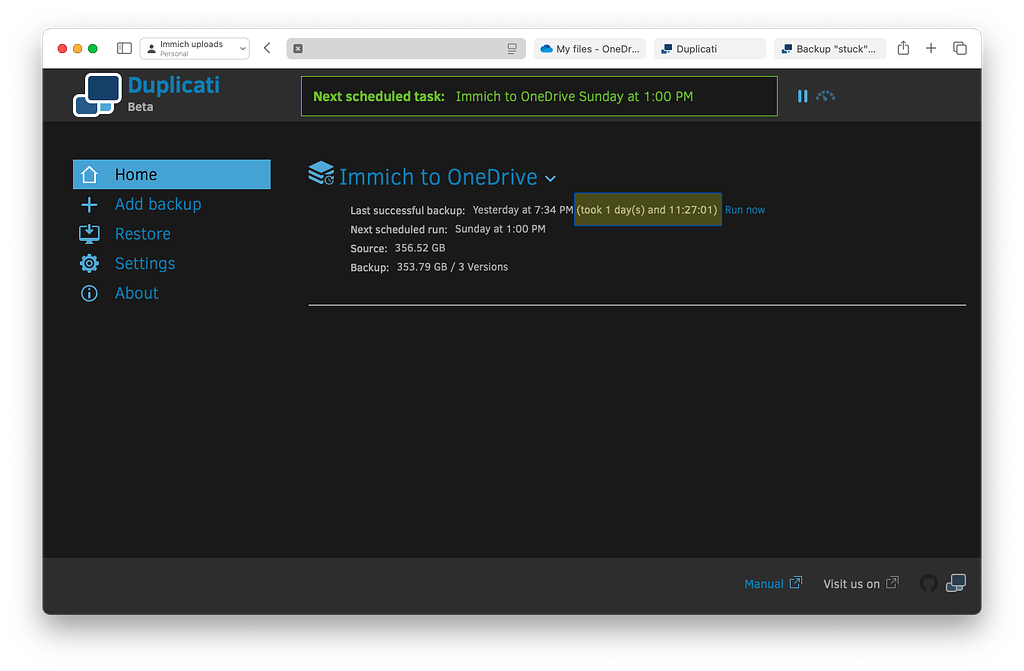 Duration on duplicati.com doesn't show correct value - Support - Duplicati