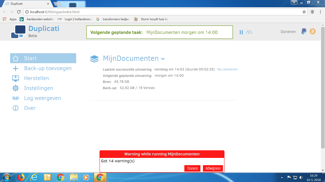 Invalid Win32 Filetime Duplicati