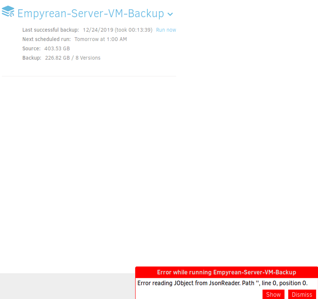 Failed to Find Backup: Missing XSRF Token: Please reload the Page ... Failed to Find Backup: Missing XSRF Token: Please reload the Page ...