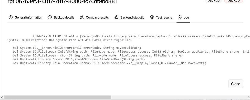 Duplicati App: can't see complete log message - Support - Duplicati