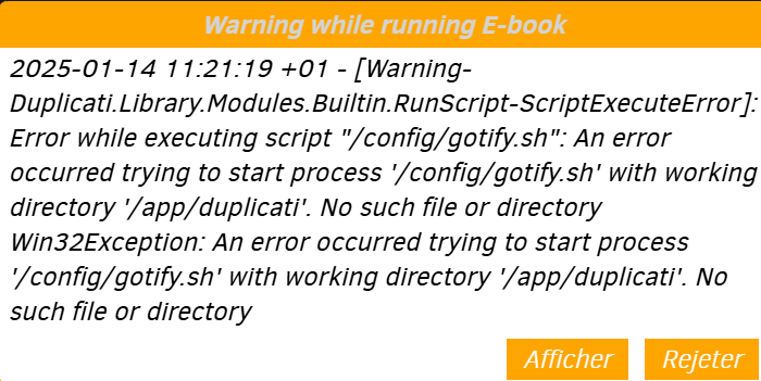 [Error] run-script-after "No such file or directory" - Support - Duplicati