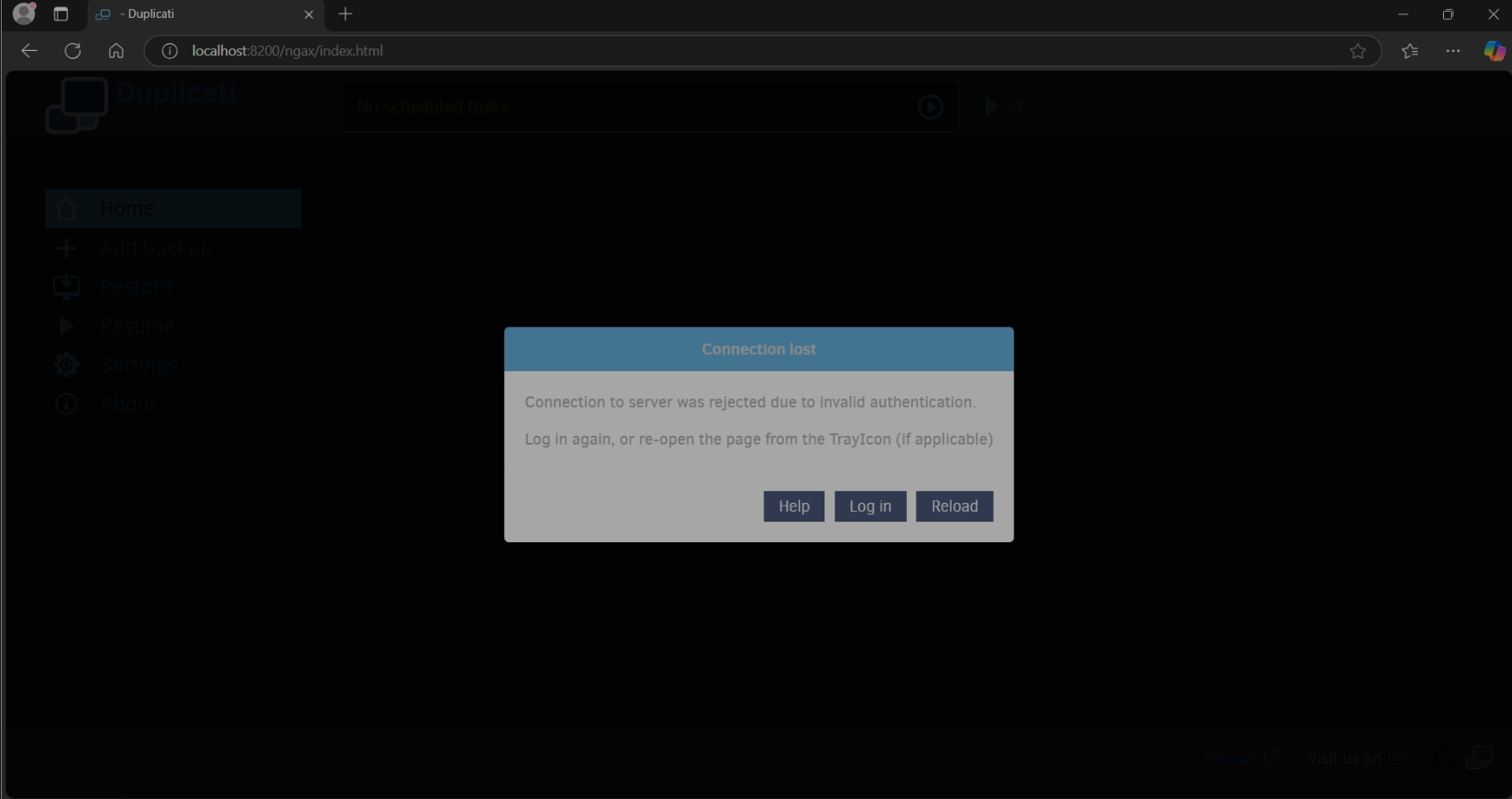 Duplicati Login Error - Support - Duplicati