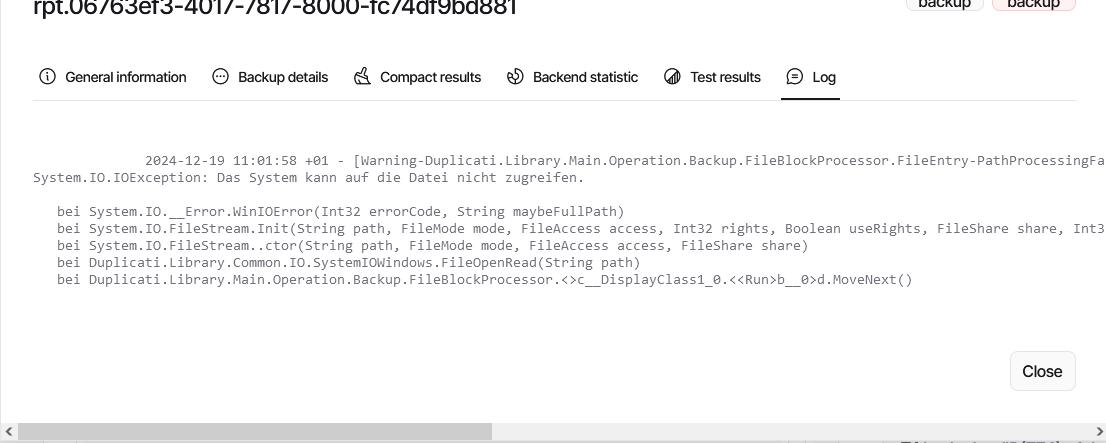 Duplicati App: can't see complete log message - Support - Duplicati